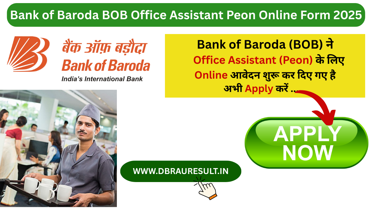 Bank of Baroda BOB Office Assistant Peon Online Form 2025 - DBRAU RESULT
