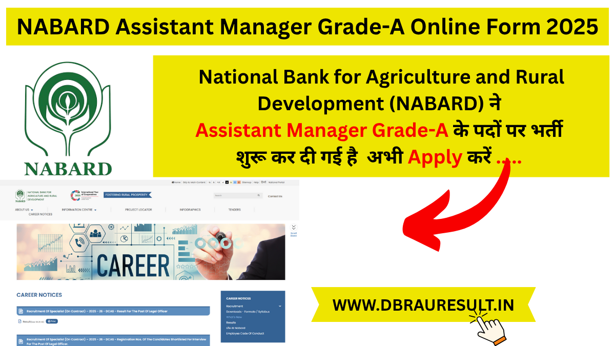 NABARD Assistant Manager Grade-A Online Form 2025 - DBRAU RESULT